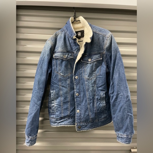 G-Star | Jackets & Coats | Raw Mens Blue Denim Jacket With Sherpa ...